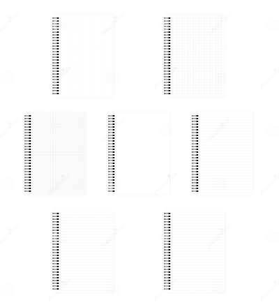 A4 Wire Spiral Notebook Set Isolated on White Vector Mock-up Stock ...