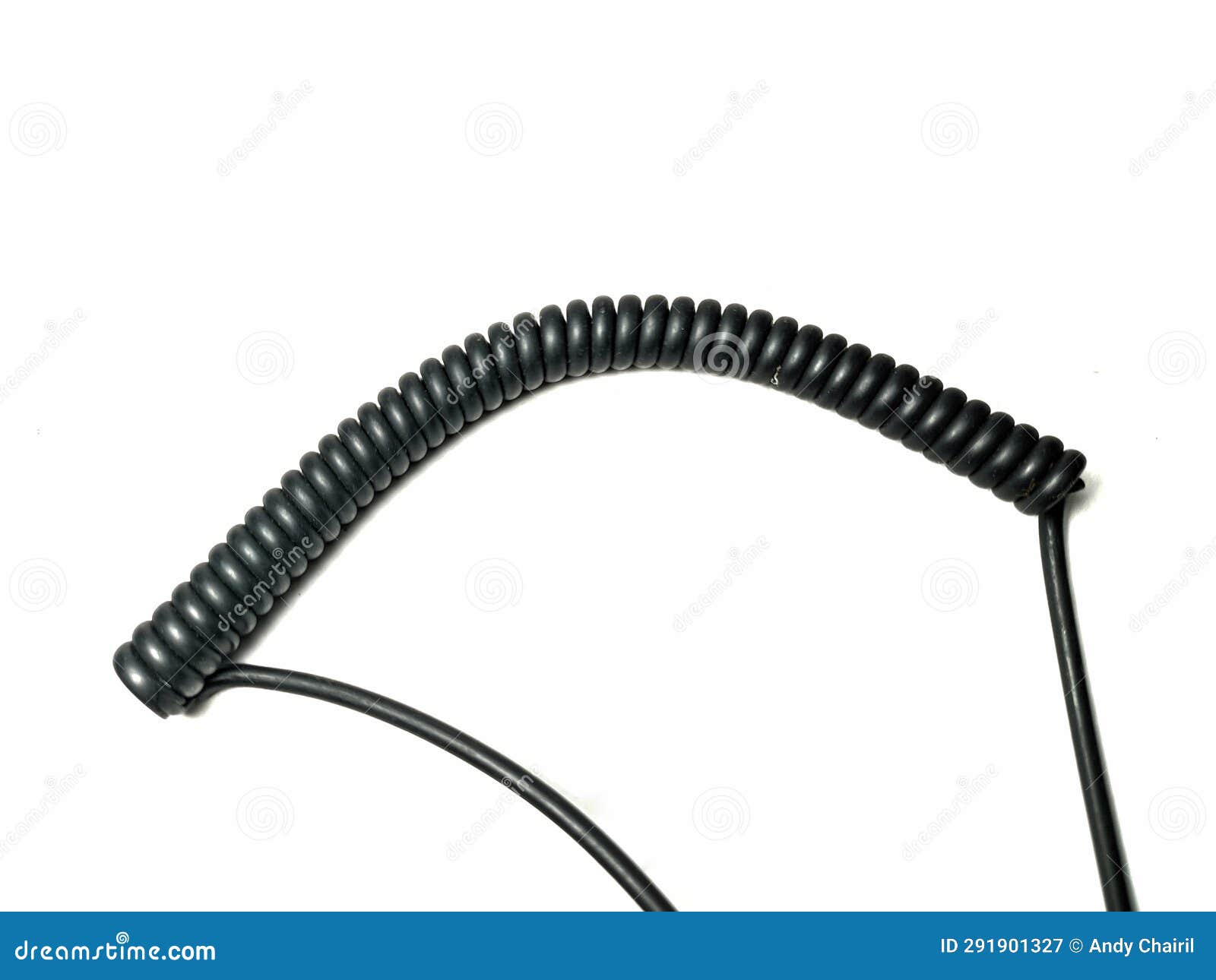 Wire Spring Cable Audio Isolated on Plain White Background Stock Image ...