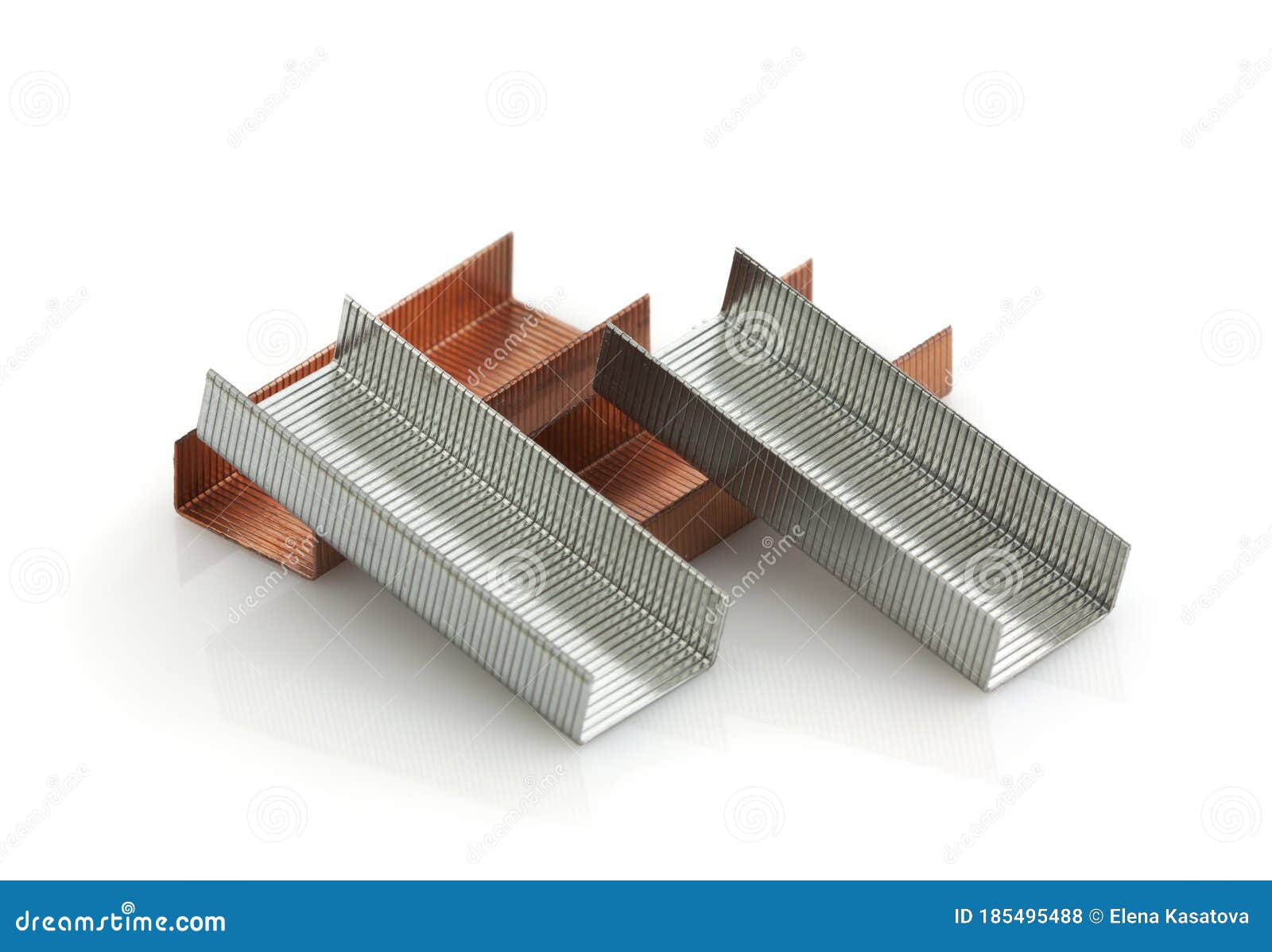 Wire Staples for Stapler on White Background Stock Photo - Image of ...