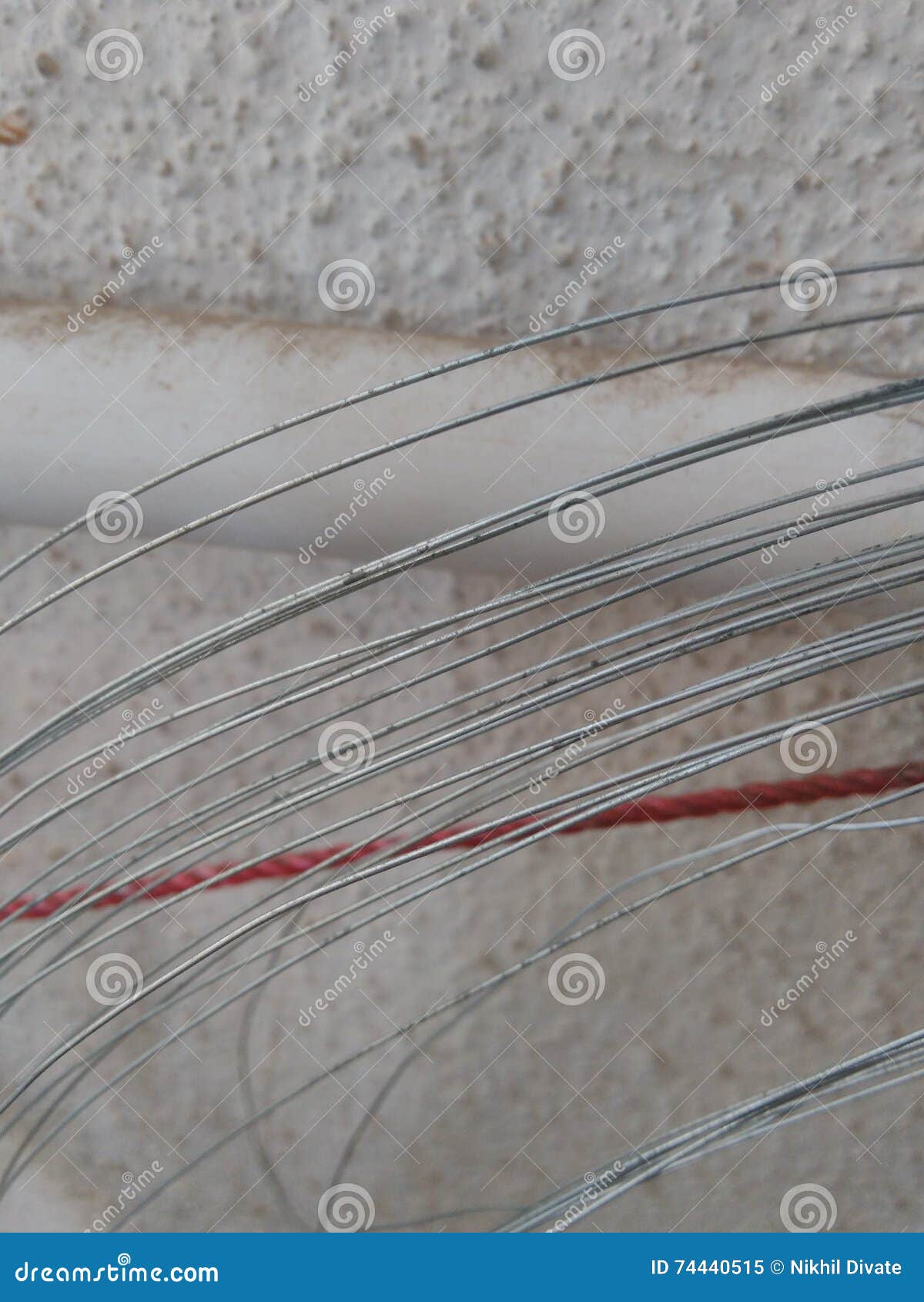 Wire stock image. Image of hanged, wire, wall, steel - 74440515