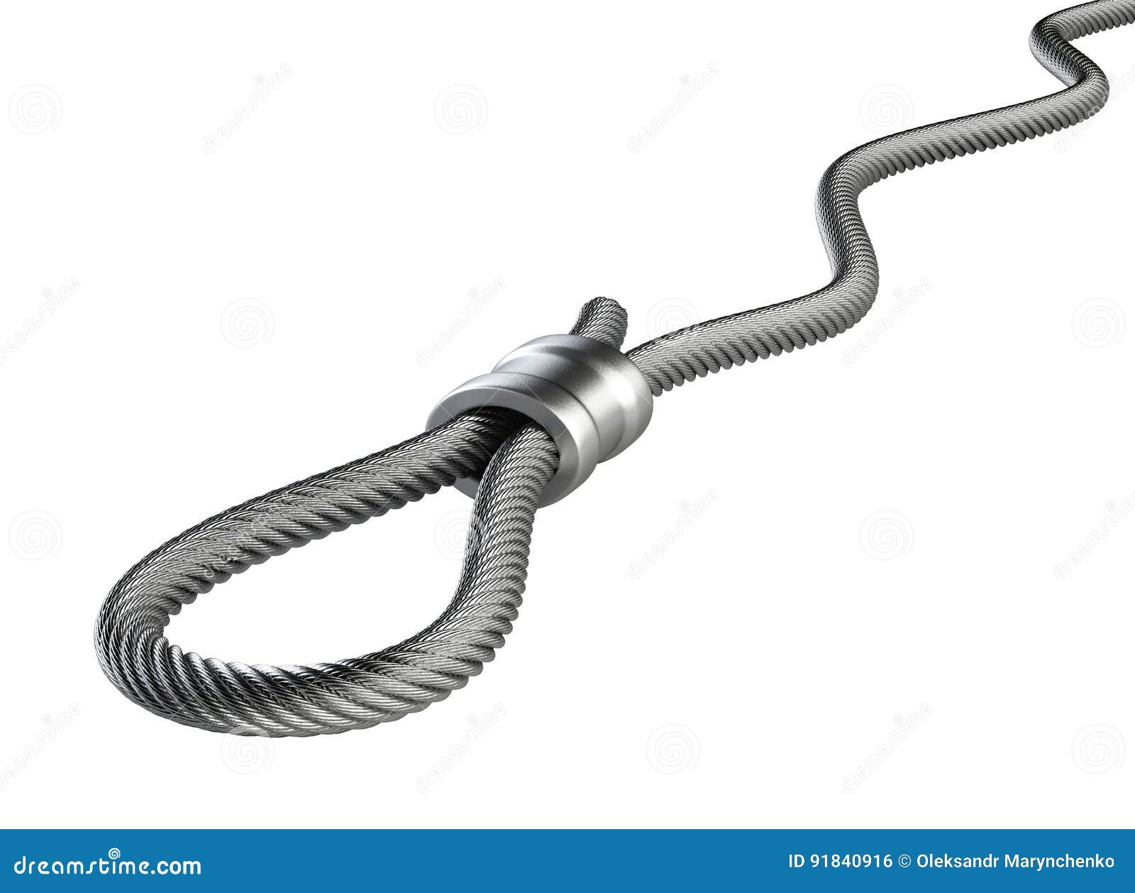 Wire steel loop rope. stock illustration. Illustration of object - 91840916