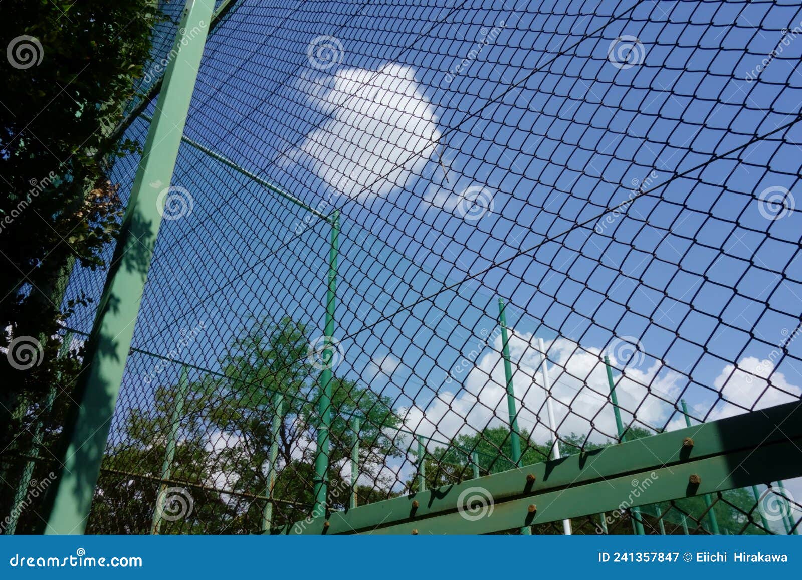 Wire Stretched Around the Ground Stock Image - Image of seamless, chain ...