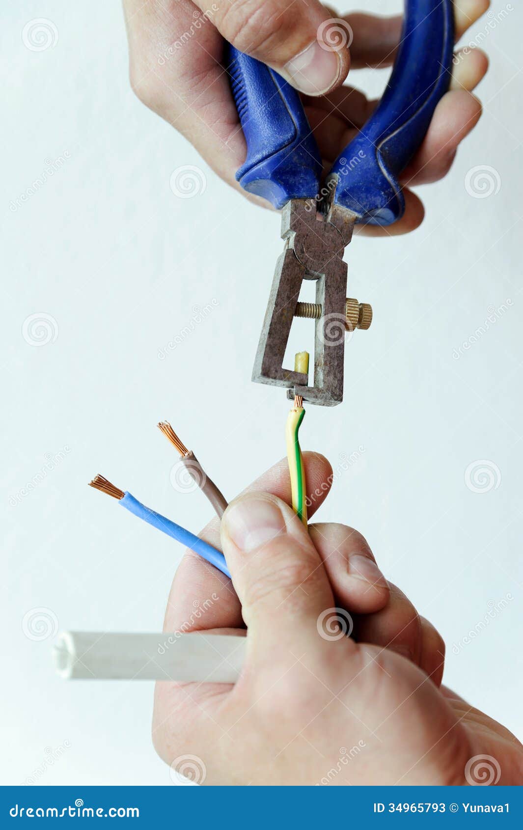 Wire stripping stock image. Image of metal, work, construction - 34965793
