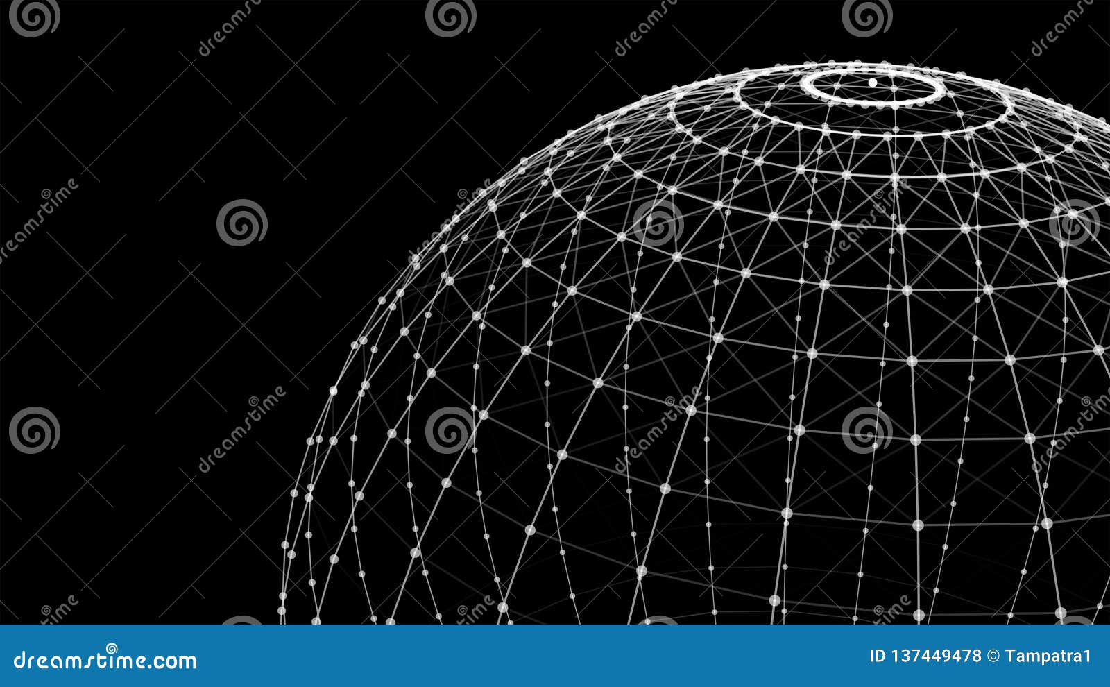 Wire Structure of Sphere. Digital Computer Data and Network Connection ...