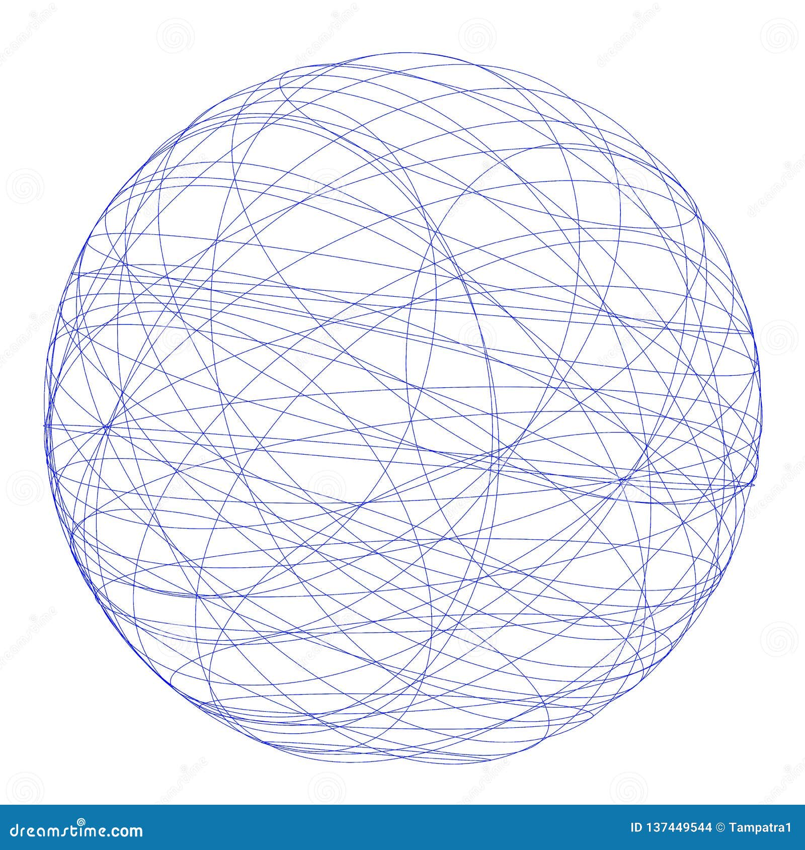 Wire Structure of Sphere. Digital Computer Data and Network Connection ...