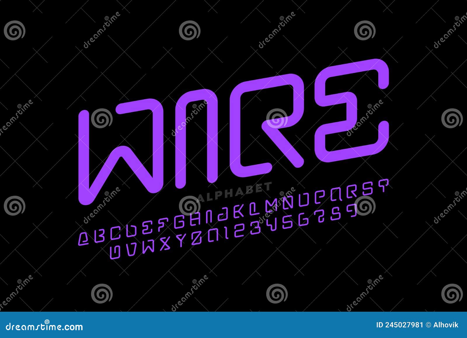 Wire style font stock vector. Illustration of letters - 245027981