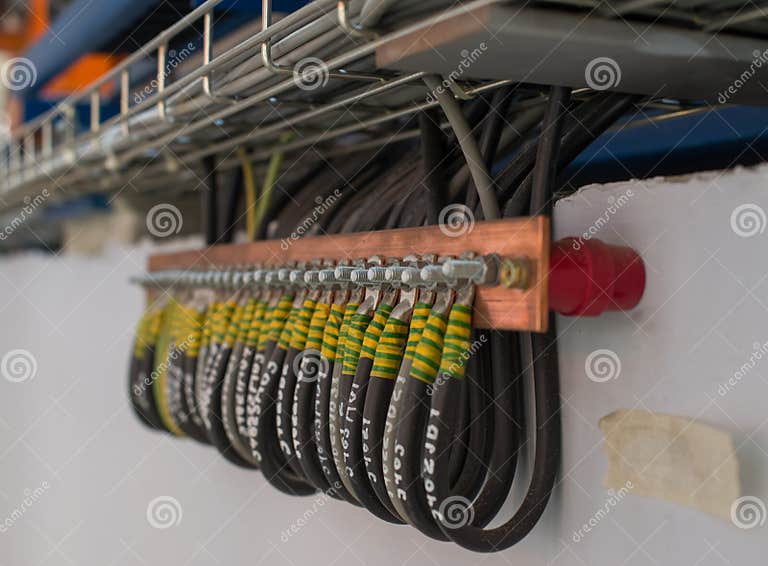 Wire and Terminal of the Grounding System. Stock Photo - Image of clamp ...