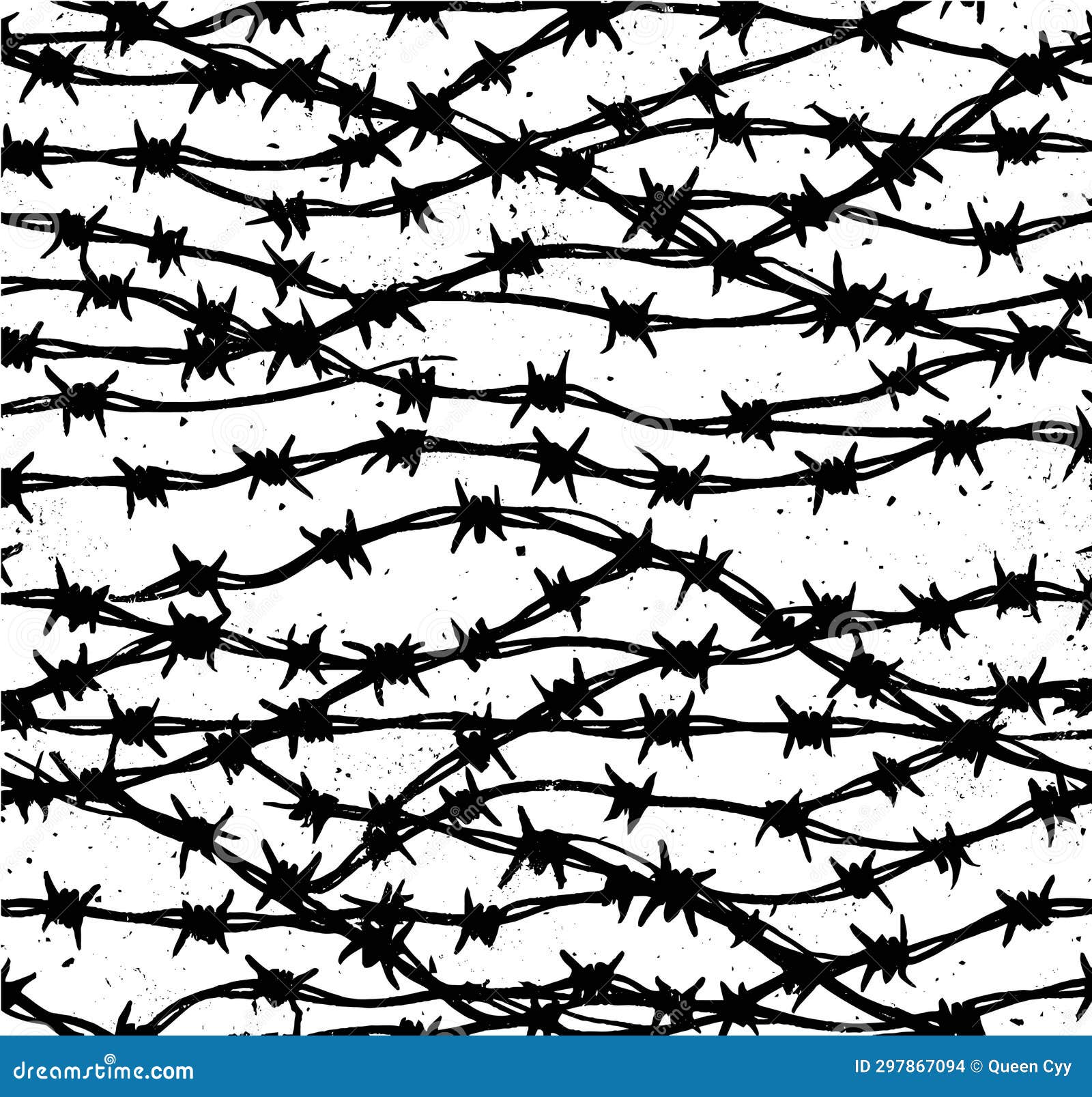 Monochrome Illustration of a Barbed Wire Pattern Stock Vector ...