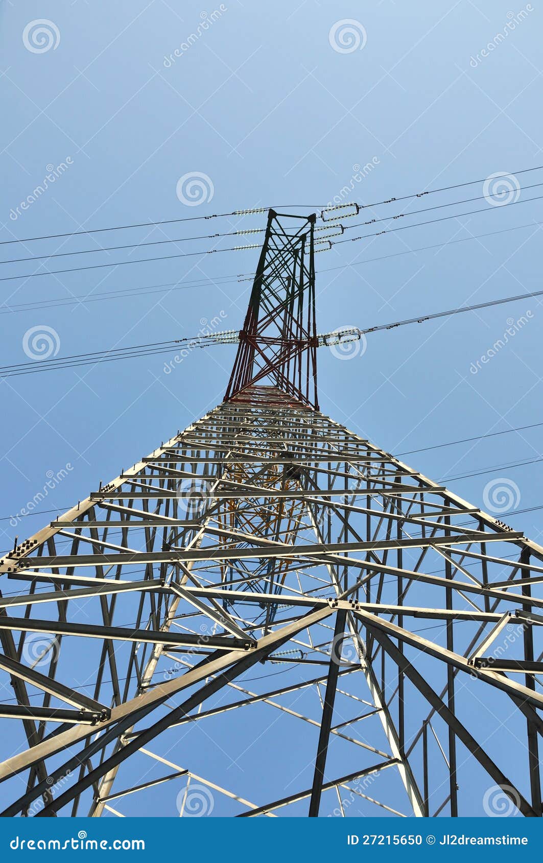 Wire tower in the blue sky stock photo. Image of grid - 27215650