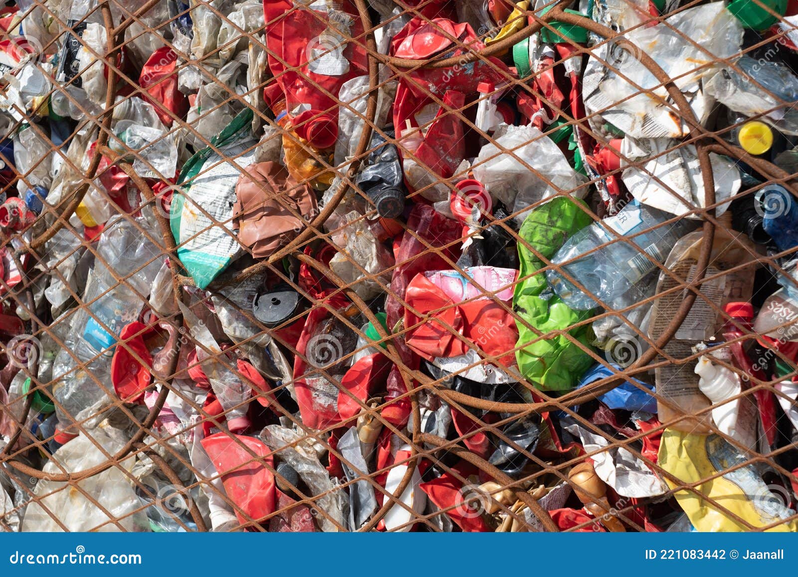 Wire Trash Container for Collecting Plastic Waste on a Clean Beach ...