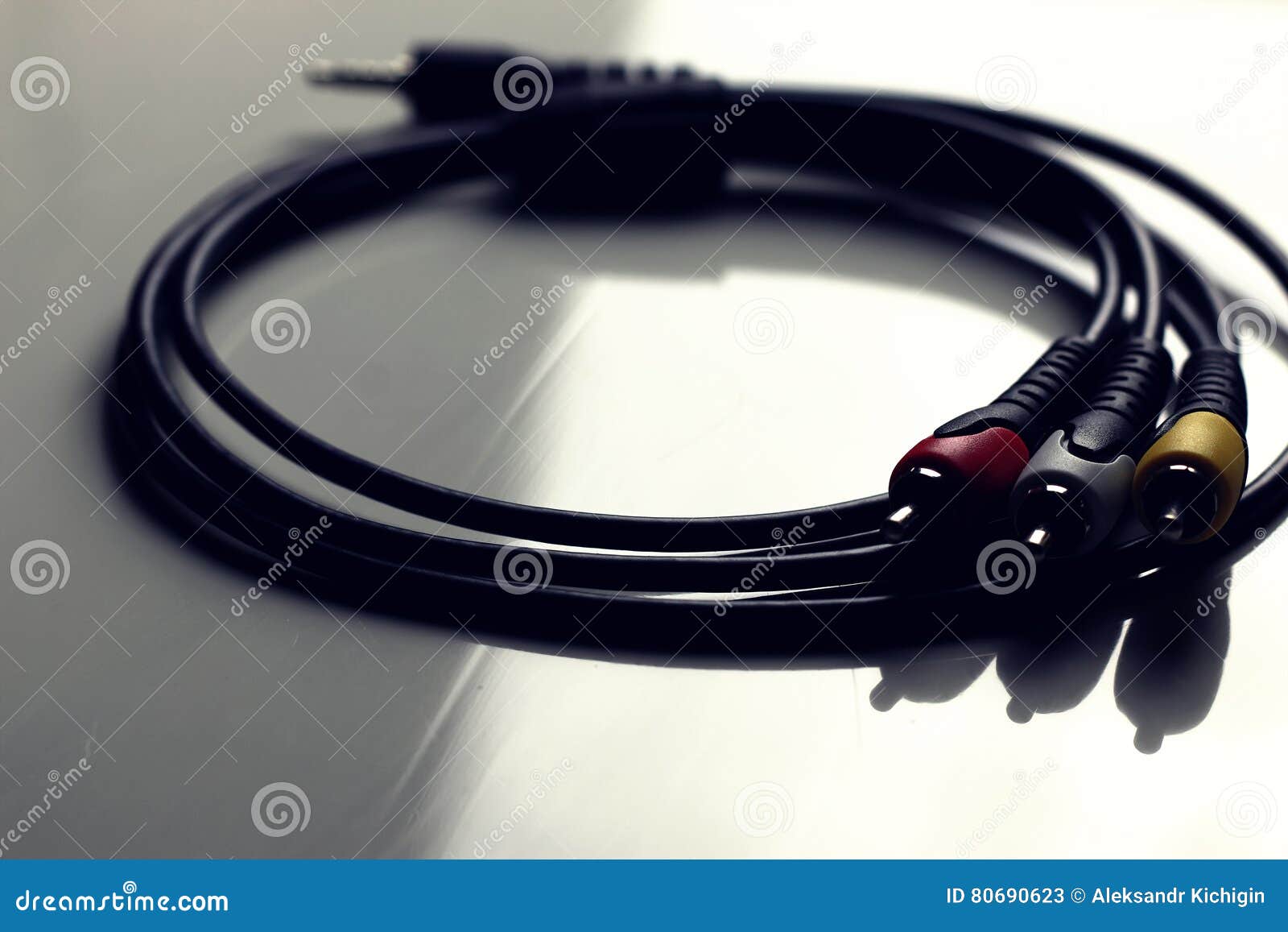 Wire tulip cable macro stock image. Image of multimedia - 80690623