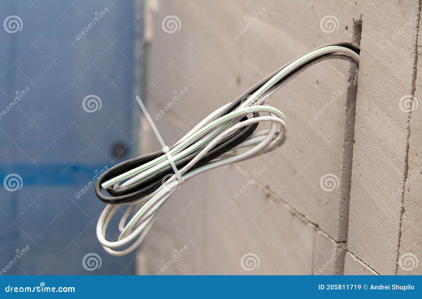 Wire in the Wall Preparation before Plastering Stock Image - Image of ...