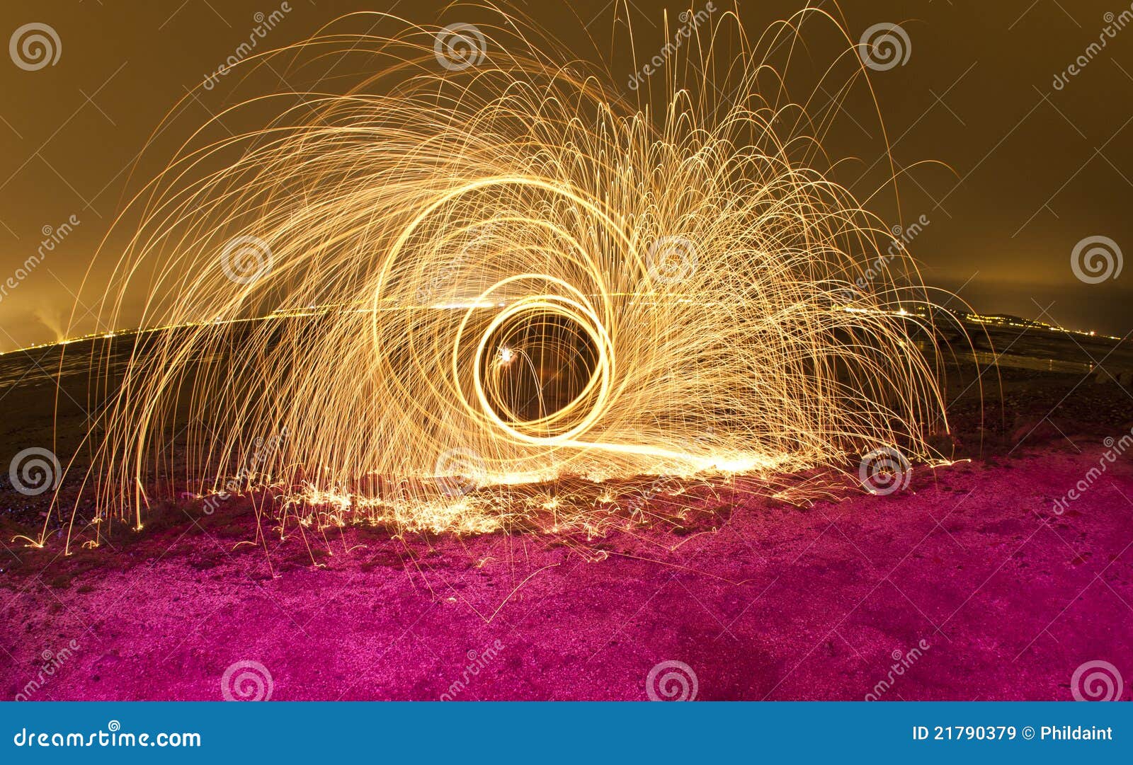 Wire Wool Firework on Beach Stock Image - Image of sparks, exposure ...