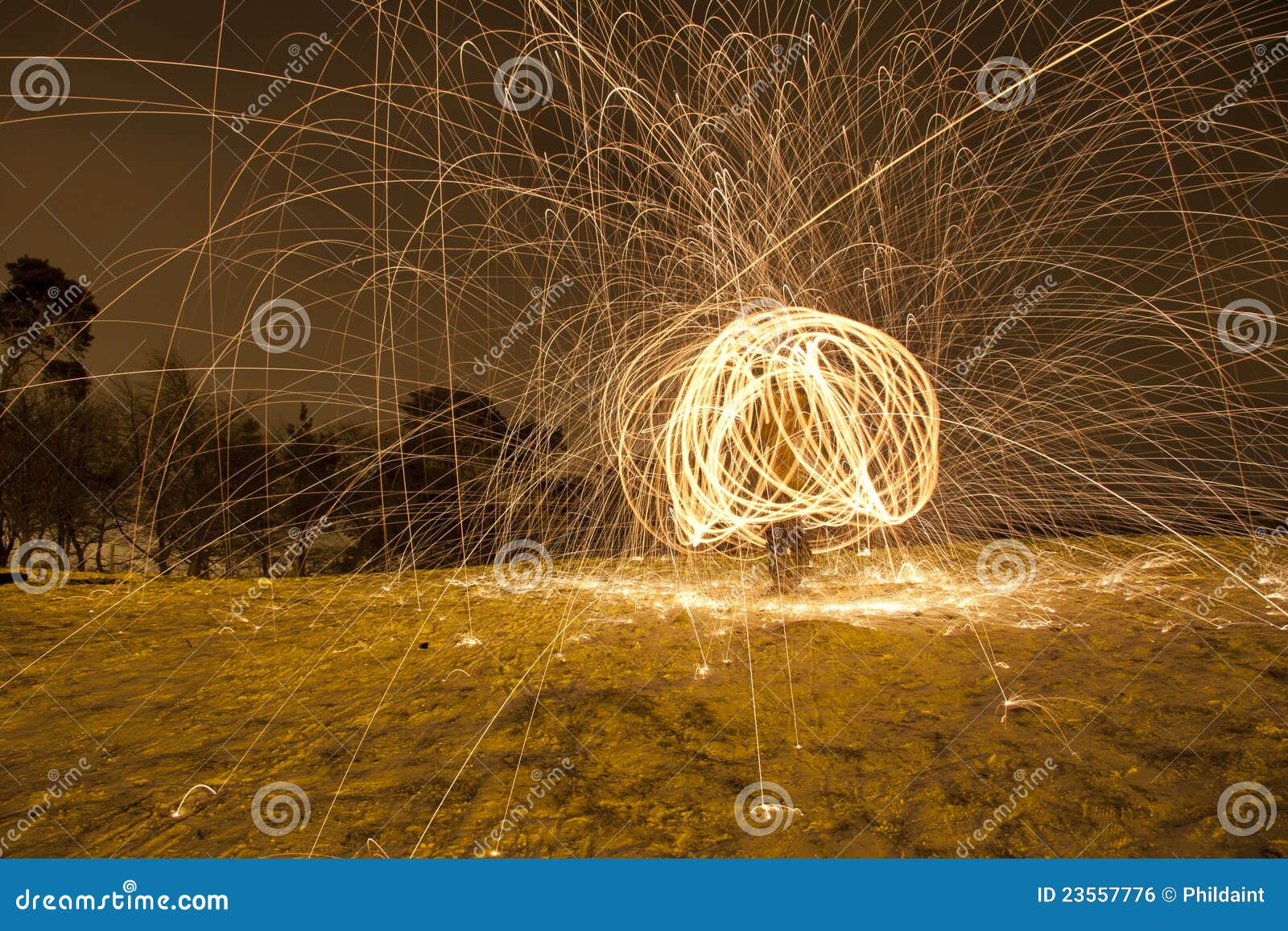 Wire Wool Spin that Looks Like Firework Stock Photo - Image of ...
