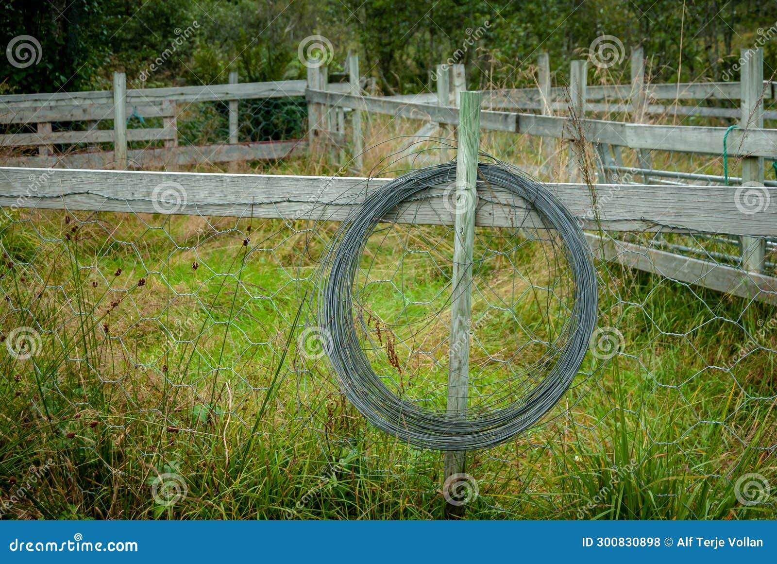 A Wire Wrapped Around a Fence Stock Photo - Image of fence, durability ...
