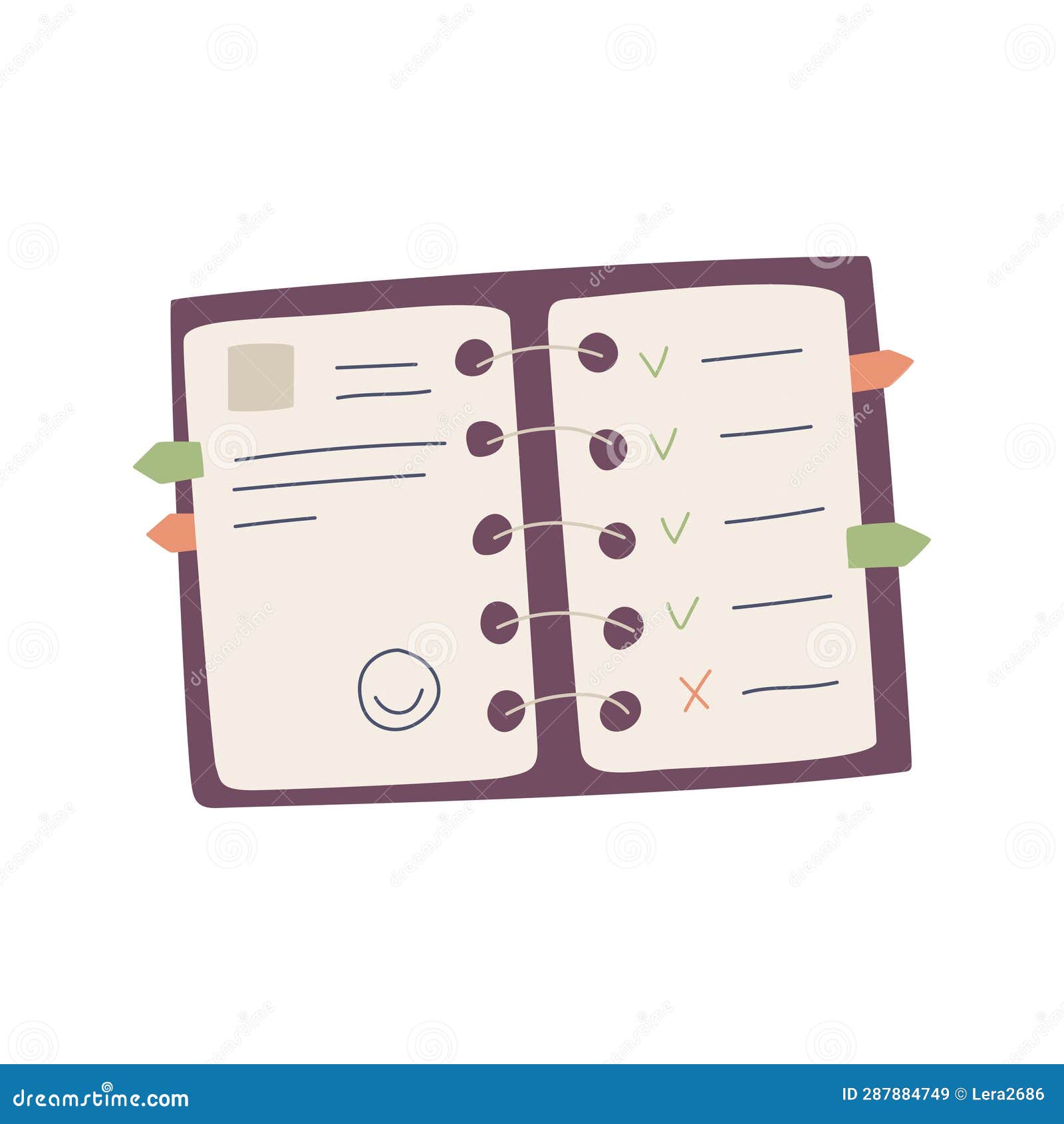 Wirebound Notebook, Diary with Notes, Stickers and Bookmarks. a daily ...