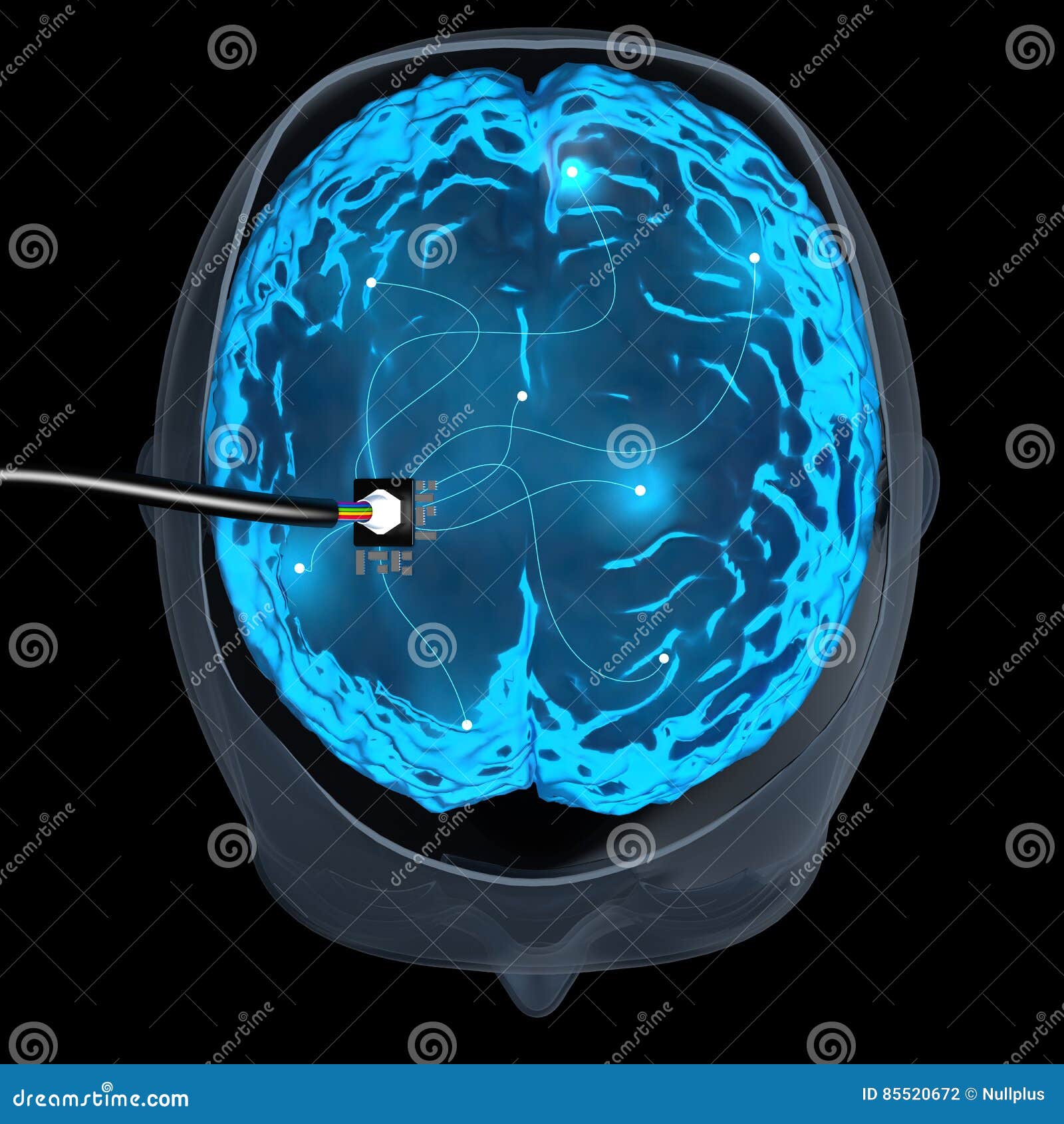 Wired Brain Concept stock illustration. Illustration of interface ...