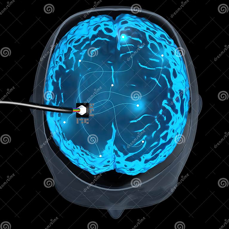 Wired Brain Concept stock illustration. Illustration of interface ...