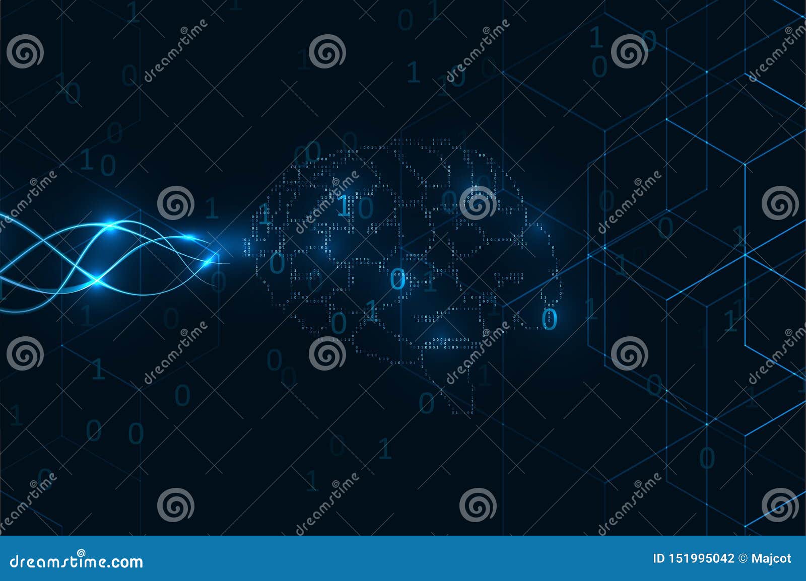 Wired brain illustration stock vector. Illustration of business - 151995042