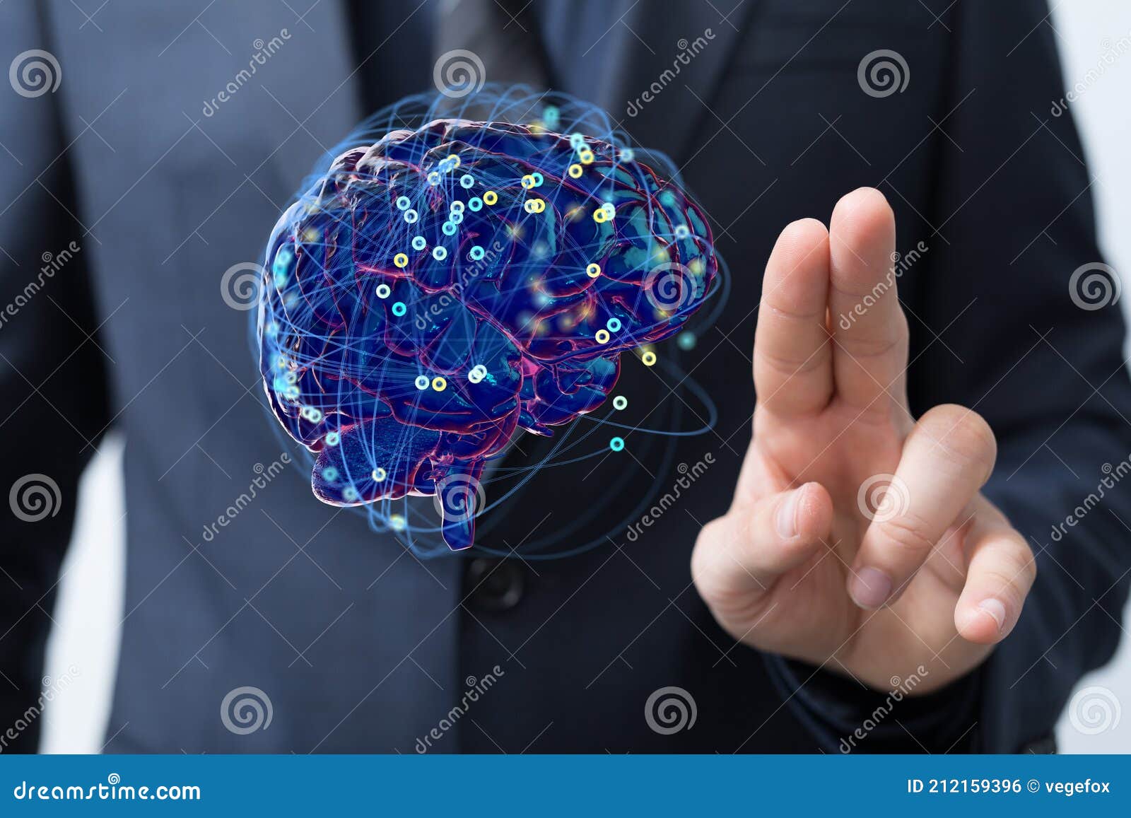 Wired Brain Illustration - Next Step To Artificial Intelligence Stock ...