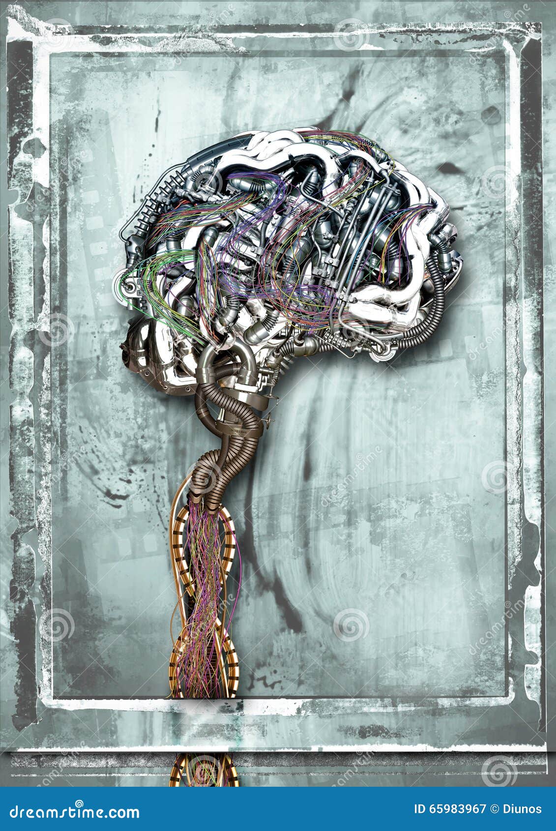 Wired brain stock illustration. Illustration of intelligence - 65983967