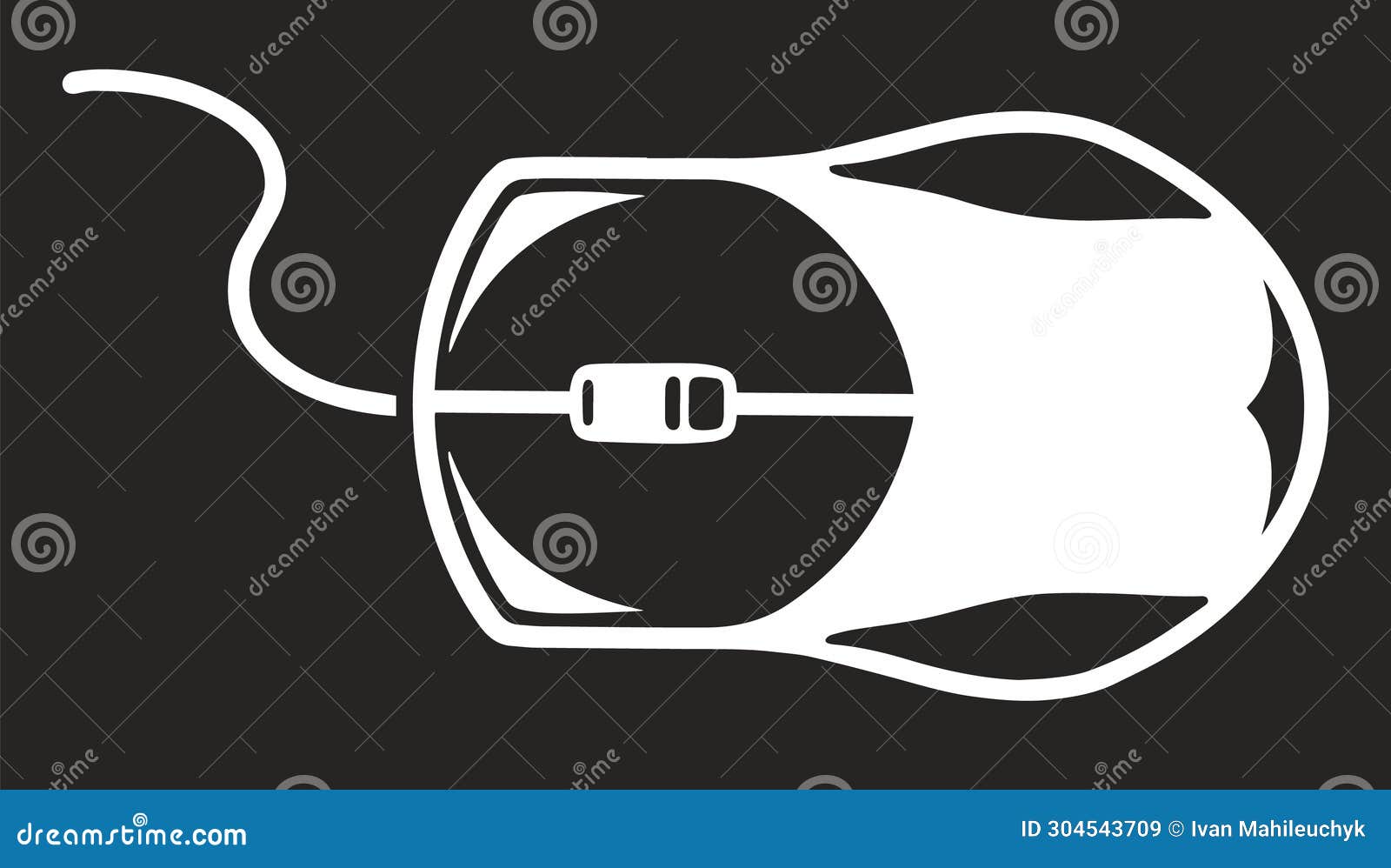 Wired Computer Mouse Monochrome Sticker Stock Illustration ...