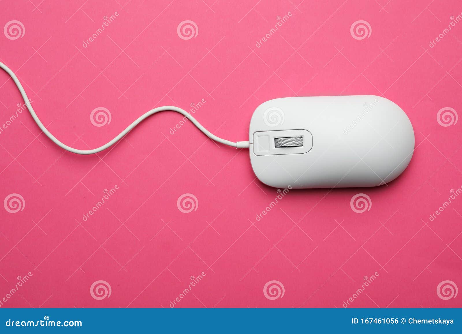 Wired Computer Mouse on Pink Background Stock Photo - Image of ...