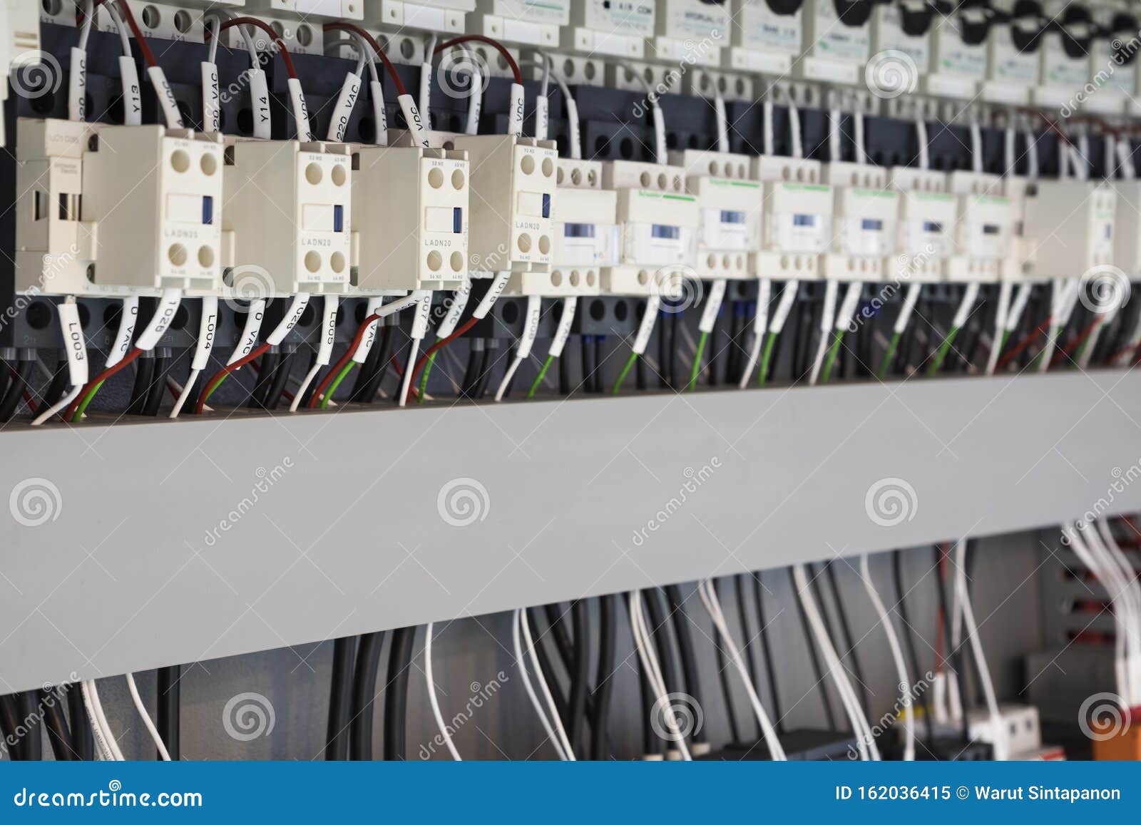 Wired Electrical Board with Terminals Stock Image - Image of ...