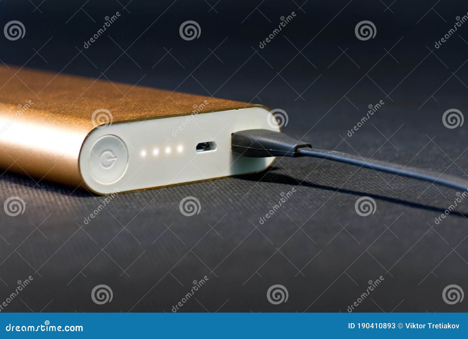 Wired External Portable Battery for Charge Cell Phone Stock Image ...