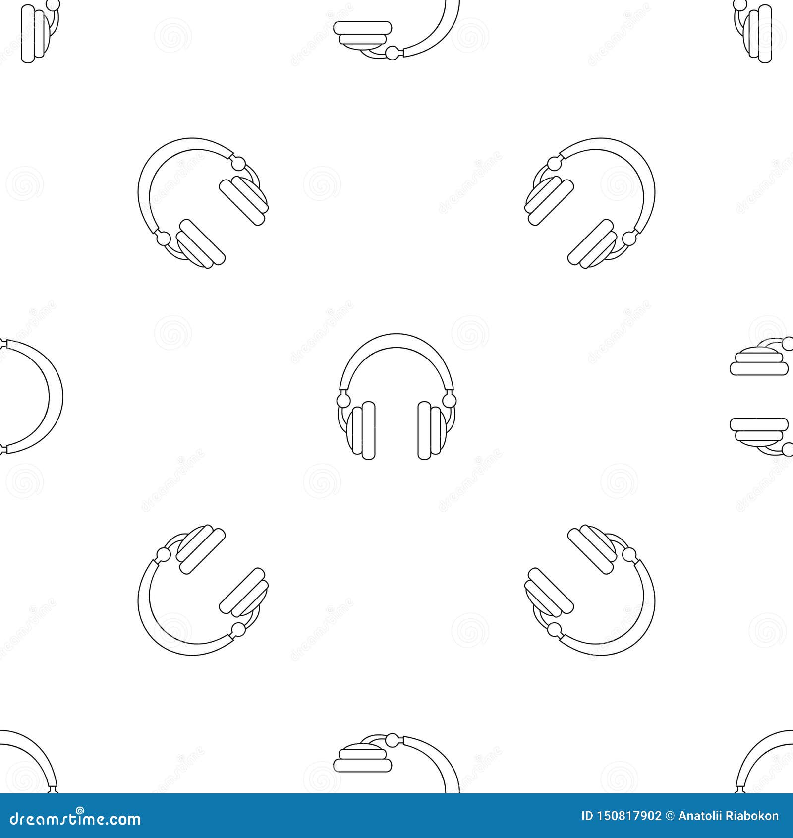 Wired Headphones Pattern Seamless Vector Stock Vector - Illustration of ...
