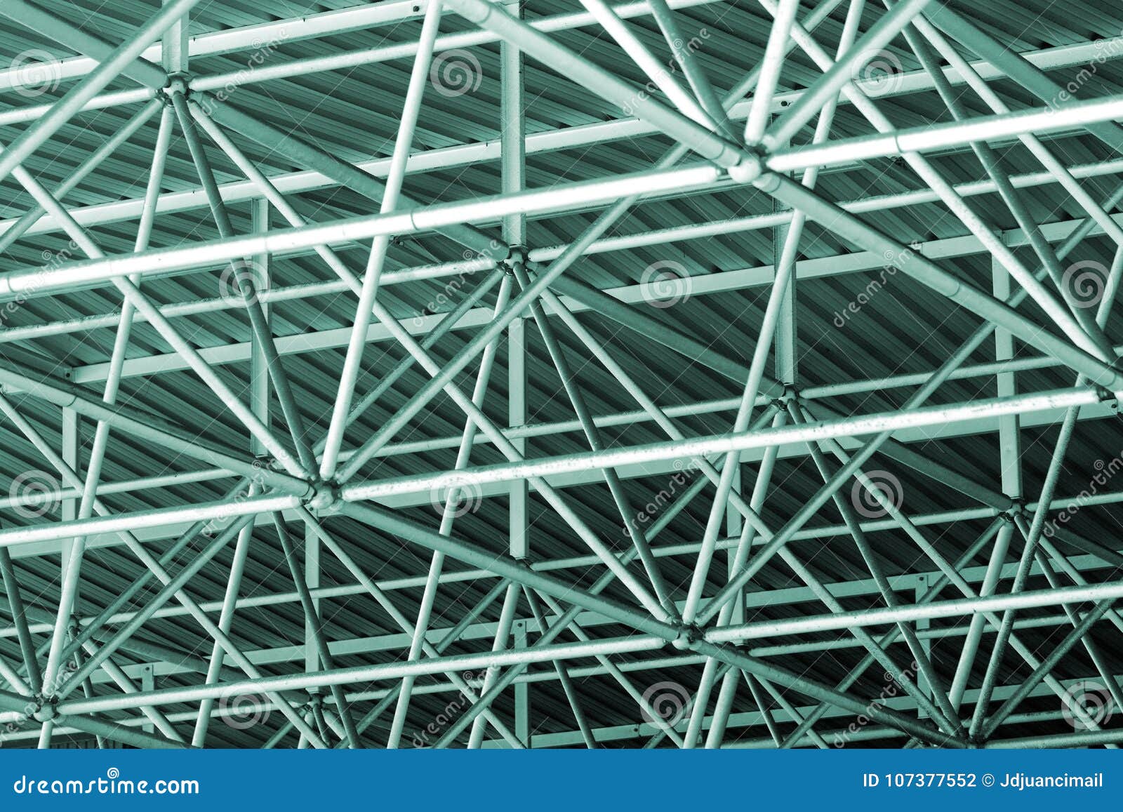 Wired Metallic Roof Structure in a Industrial Building Stock Photo ...