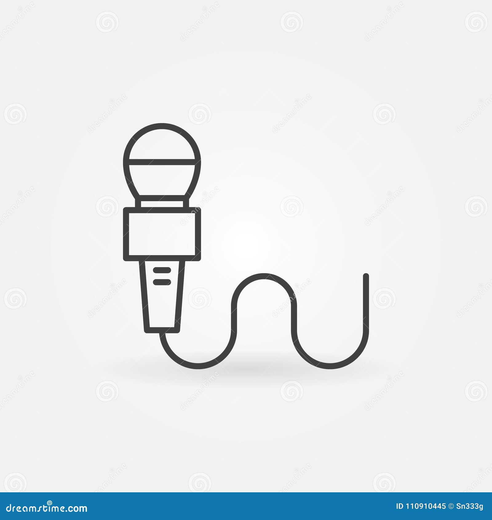 Wired Mic Line Icon. Vector Microphone Symbol Stock Vector ...