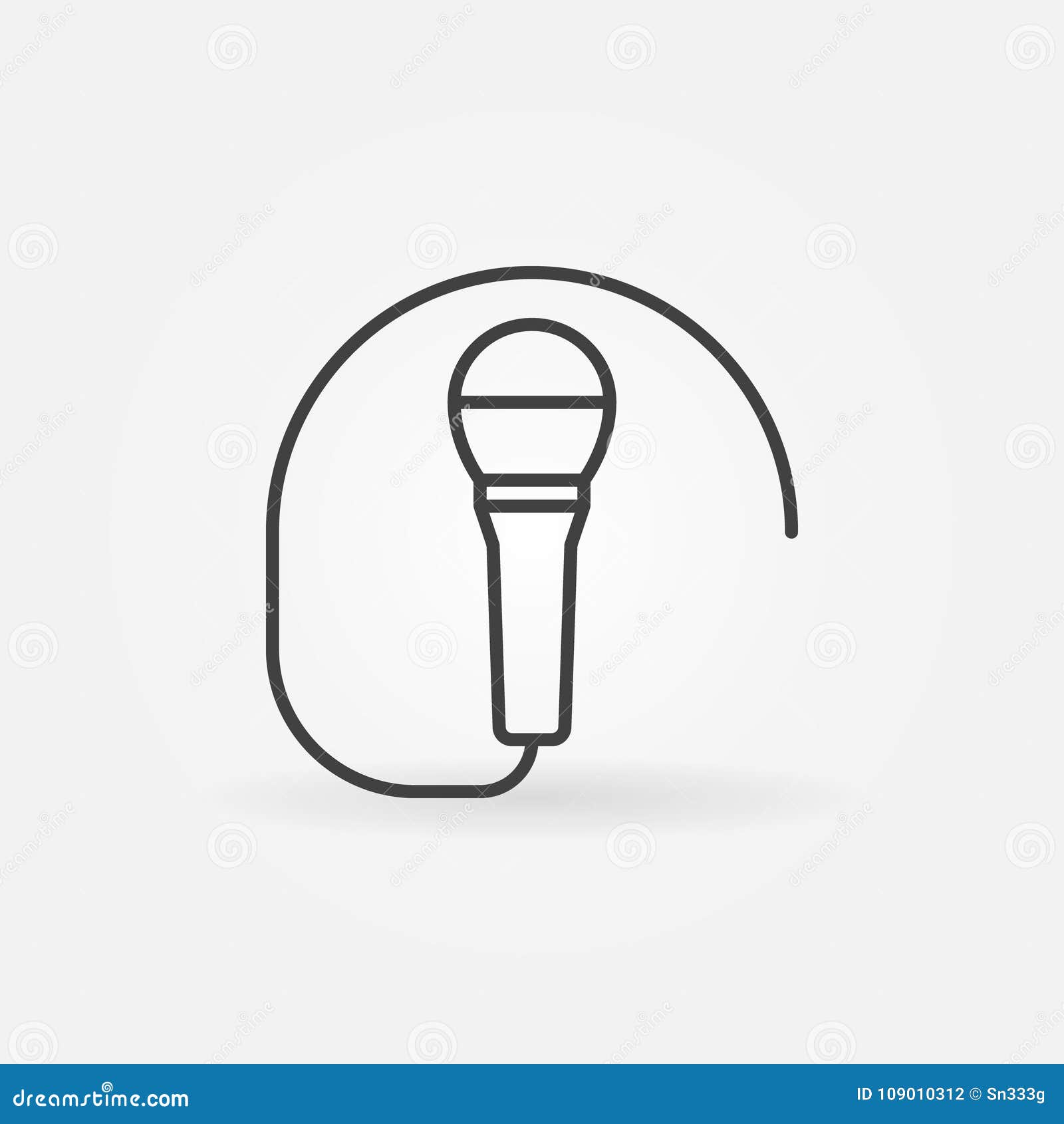 Wired Microphone Line Icon or Symbol Stock Vector - Illustration of ...
