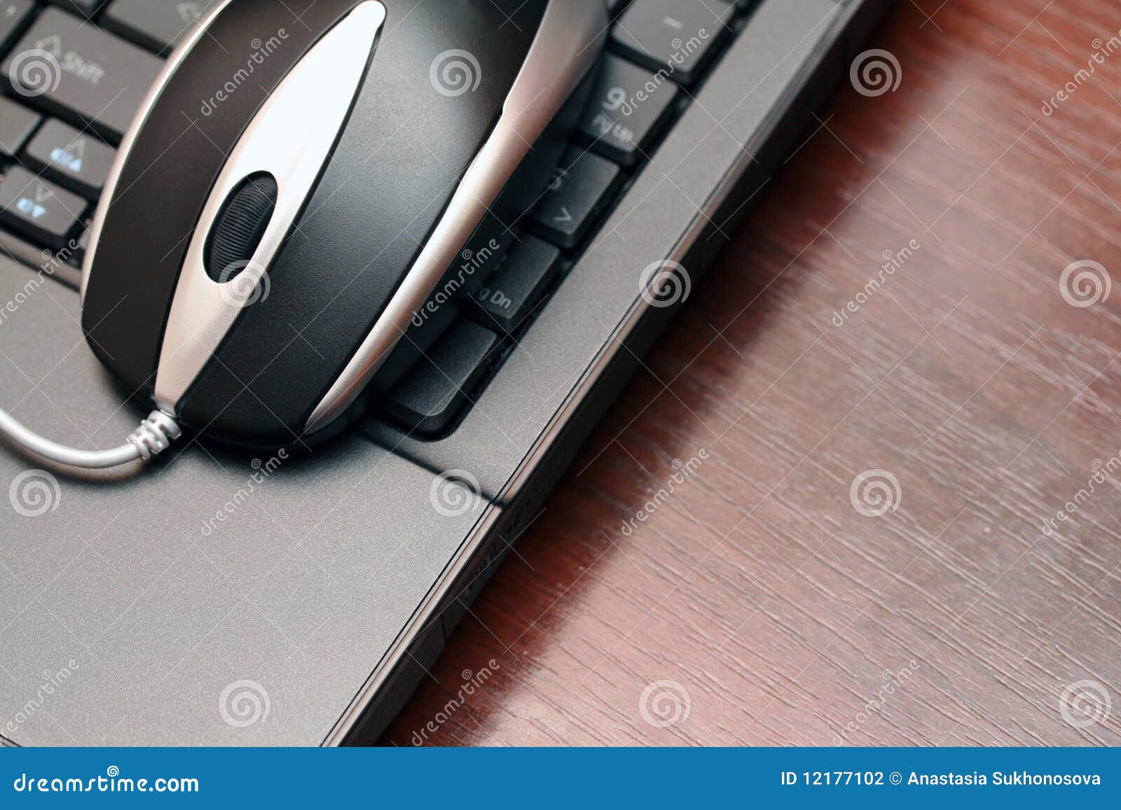 Wired mouse on keyboard stock photo. Image of office - 12177102