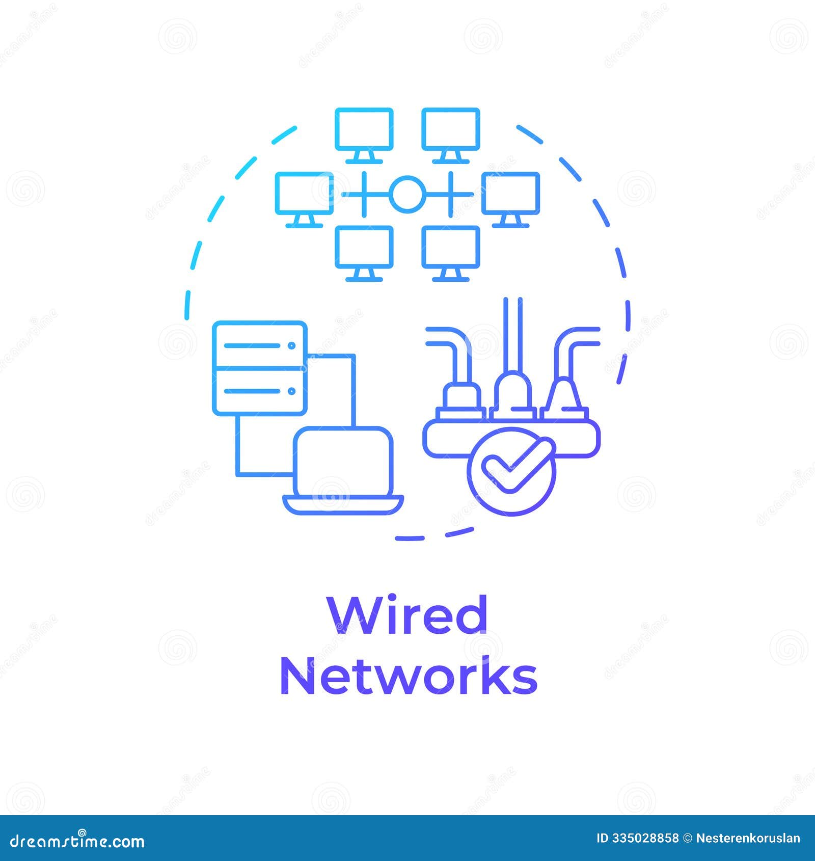 Wired Networks Blue Gradient Concept Icon Stock Illustration ...
