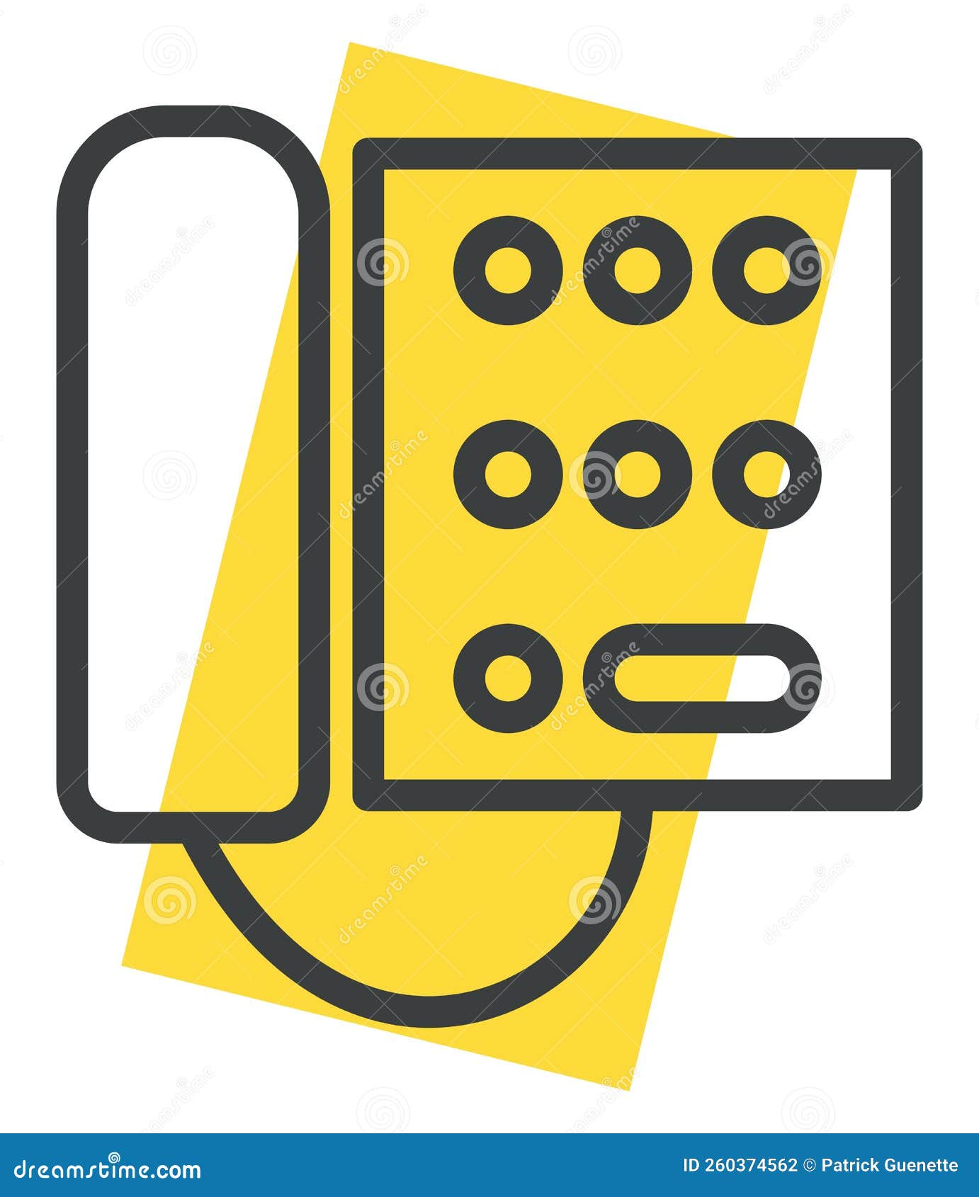 Wired phone, icon stock vector. Illustration of isolated - 260374562