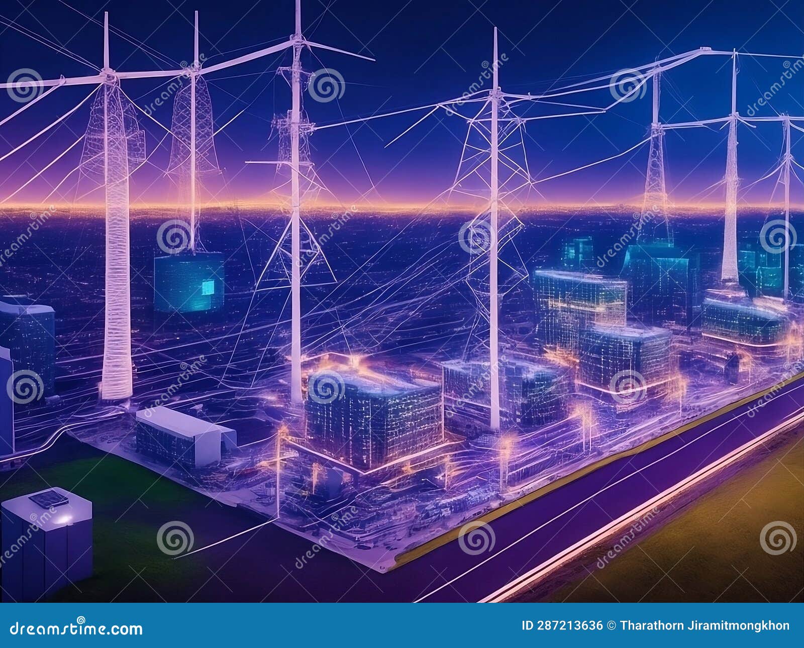 Wired for Progress: a Visual Journey into Smart Grid Technology Stock ...