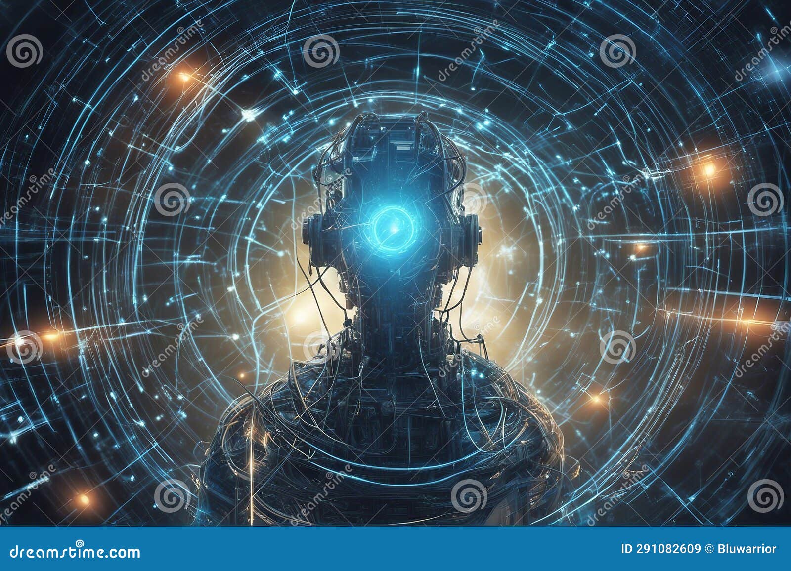 Wired Robot Technological Concept of Web Connectivity and Future Stock ...