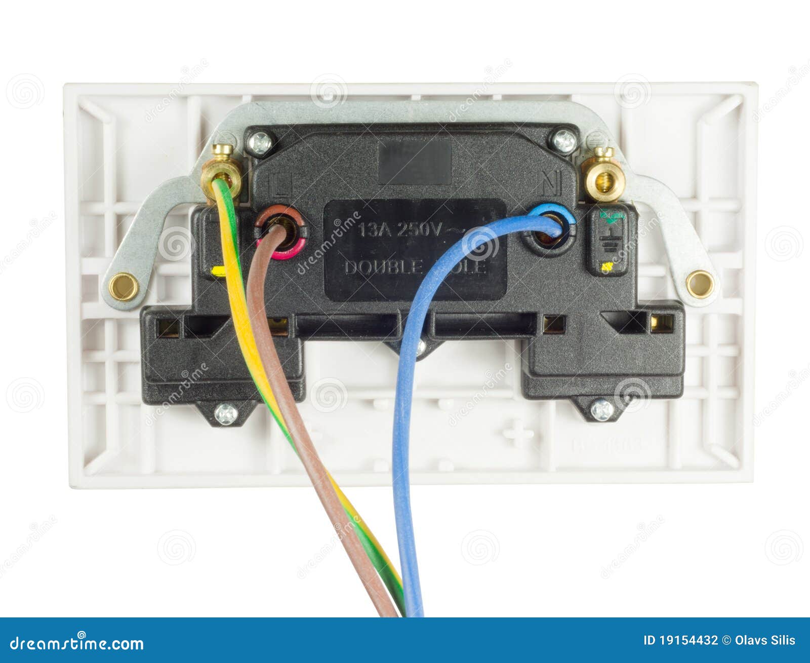 Wired socket stock photo. Image of plug, electrical, isolated - 19154432