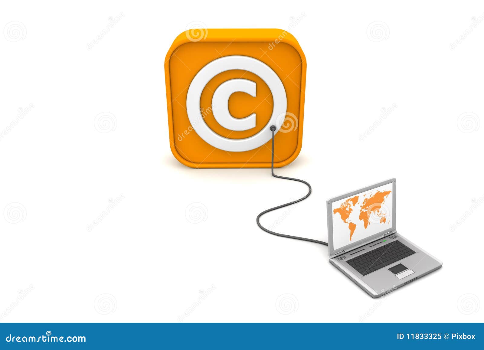 Wired to Copyright-Box stock illustration. Illustration of intellectual ...