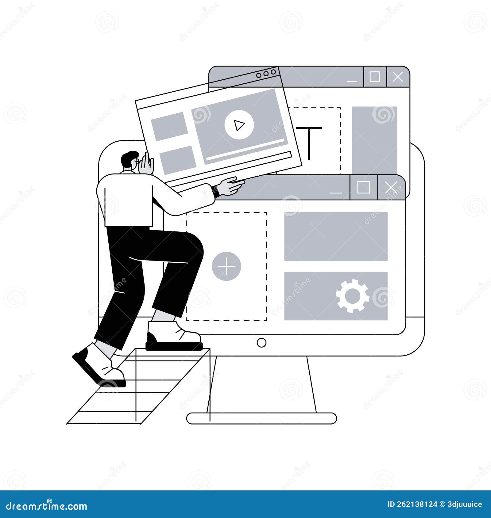 Wireframe Abstract Concept Vector Illustration. Stock Vector ...