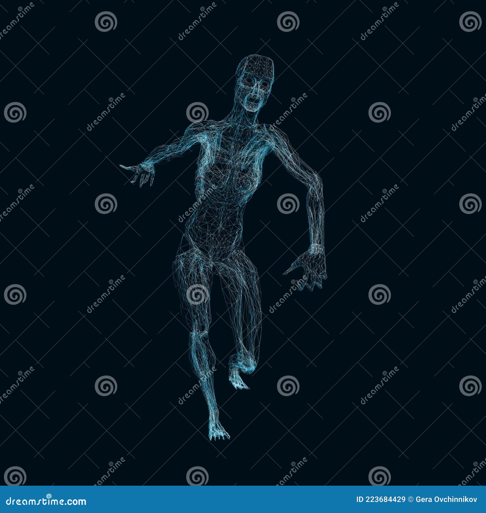 Running Man, Wireframe Triangles,low Poly Style Vector Illustration ...