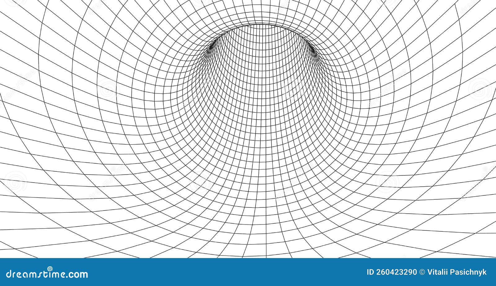 Wireframe Abstract Tunnel. 3D Tunnel Grid. Futuristic 3d Portal ...