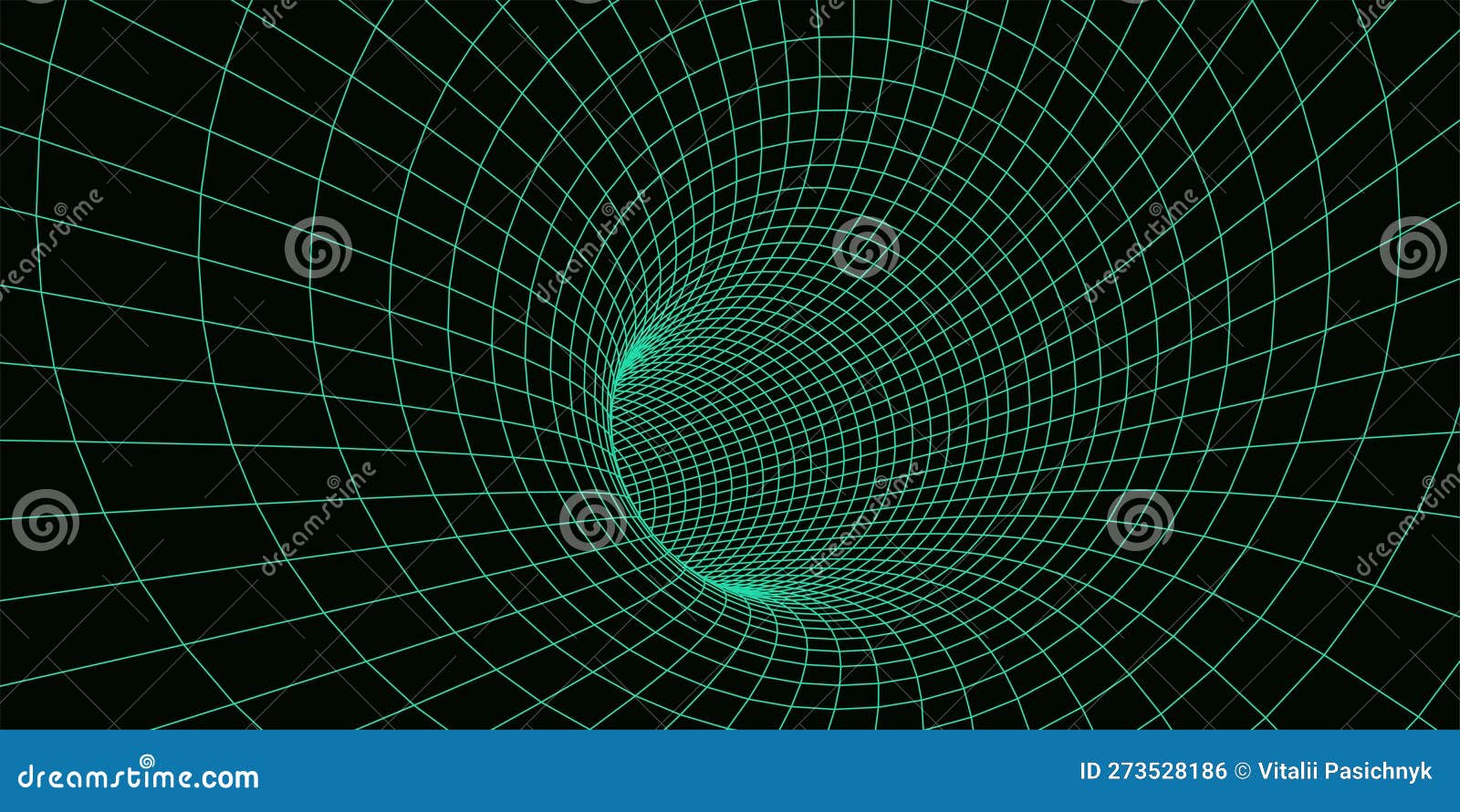 Wireframe Abstract Tunnel. 3D Tunnel Grid. Futuristic 3d Portal ...