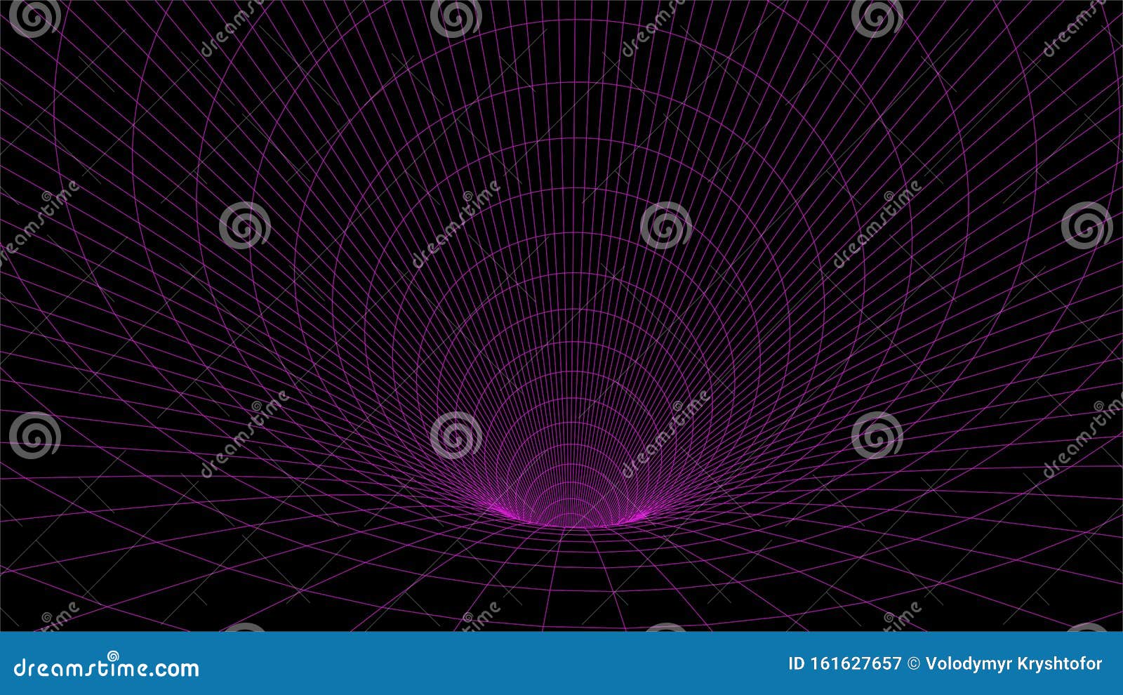 Wireframe Abstract Tunnel. 3D Vector Wormhole with a Mesh Structure ...