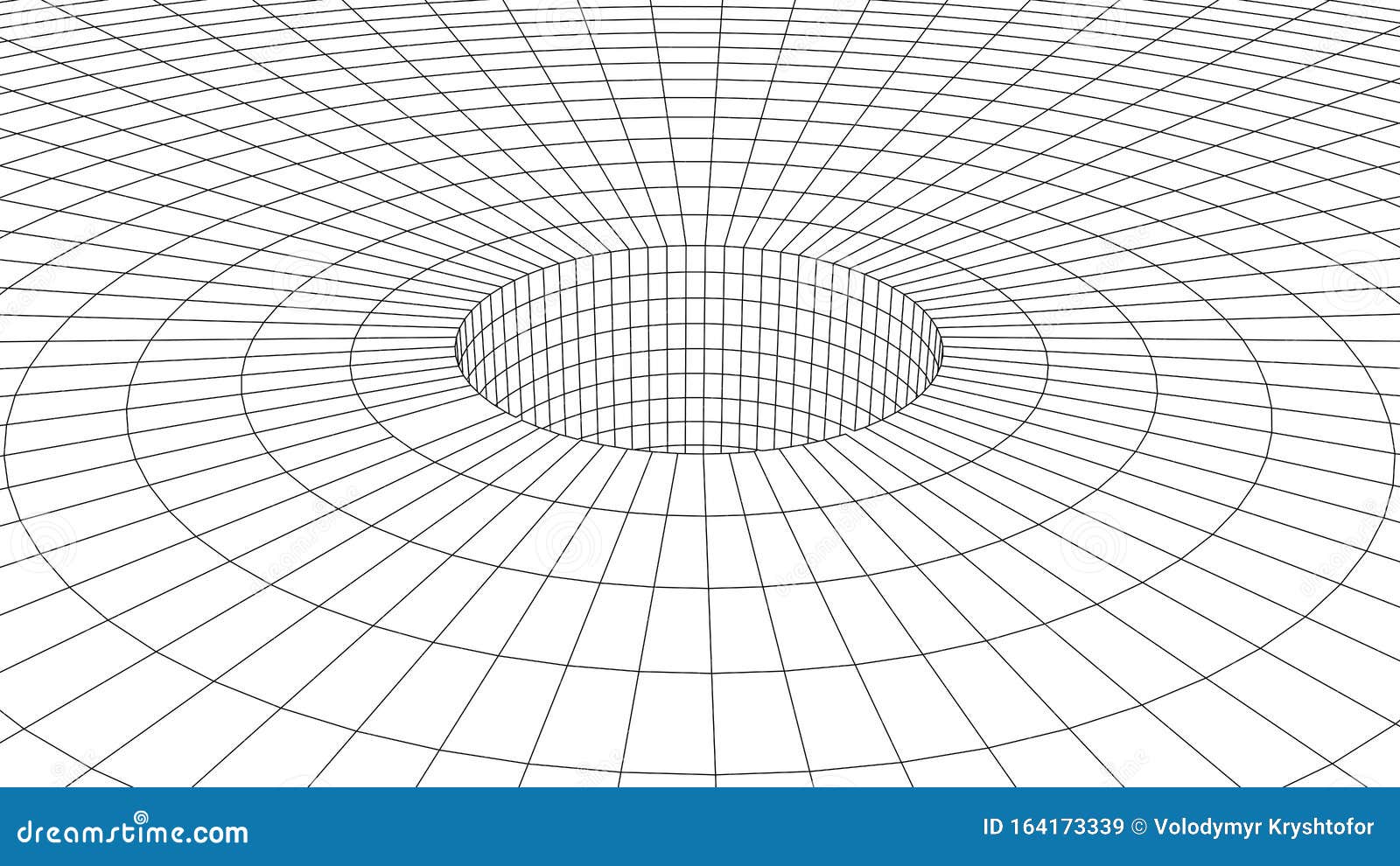 Wireframe Abstract Tunnel. 3D Vector Wormhole with a Mesh Structure ...