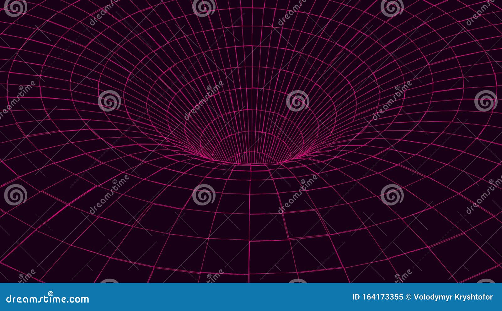 Wireframe Abstract Tunnel. 3D Vector Wormhole with a Mesh Structure ...