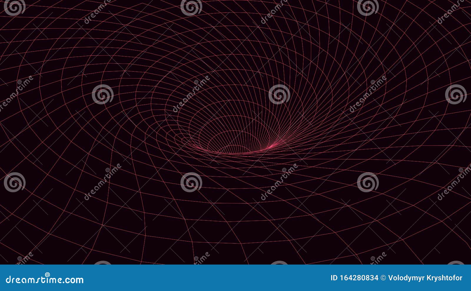 Wireframe Abstract Tunnel. 3D Vector Wormhole with a Mesh Structure ...