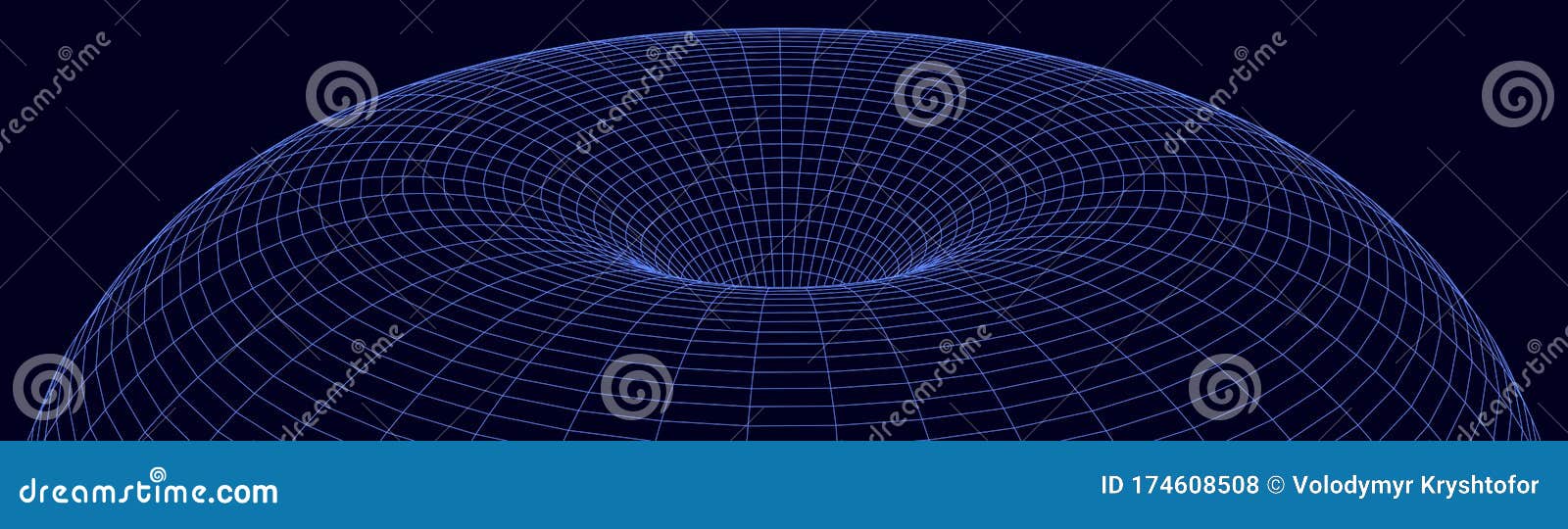 Wireframe Abstract Tunnel. 3D Vector Wormhole with a Mesh Structure ...