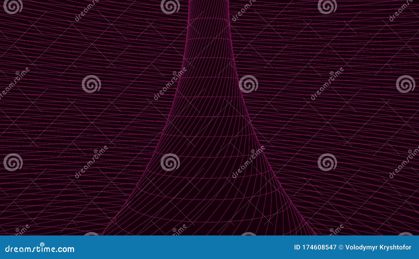 Wireframe Abstract Tunnel. 3D Vector Wormhole with a Mesh Structure ...